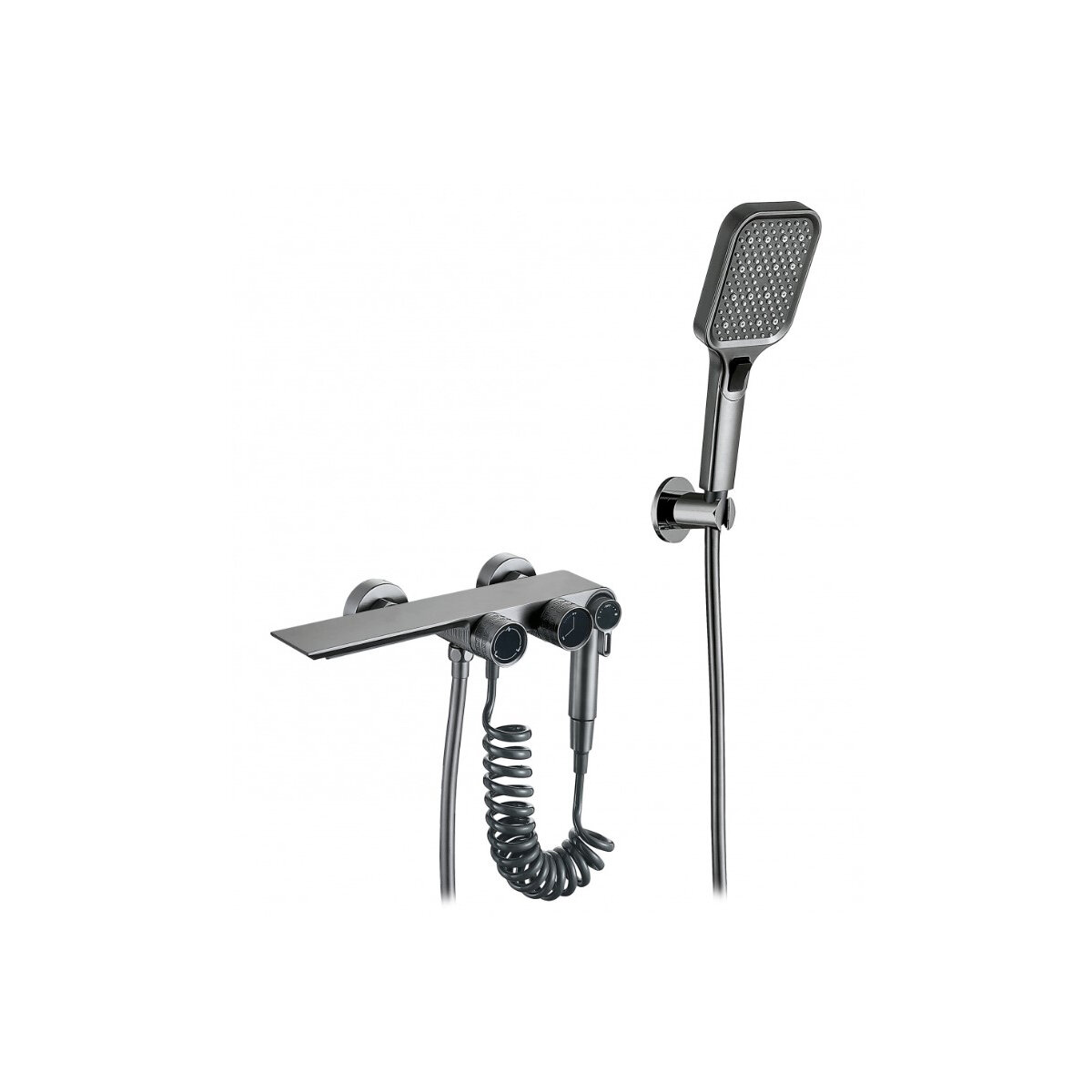 Смеситель для ванны Vieir Виеир водопад V323531-G с ручным душем и аэратором сатин