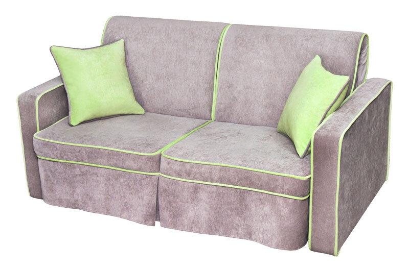 Прямой диван Белиз бежевый велюр, аккордеон, 170х107х86 см, с ящиком для белья