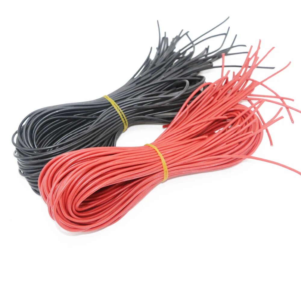 Силиконовые провода U-Angel-1988 GJ01+GJ02 8-22 AWG (1 м красный + 1 м черный) 8 AWG
