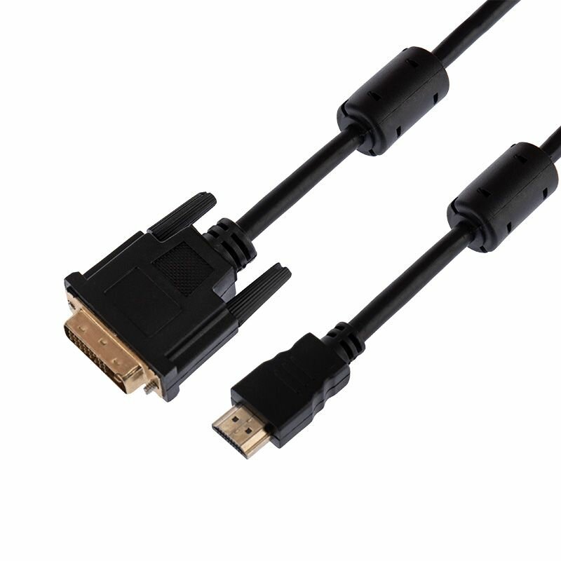 Кабель HDMI - DVI-D с фильтрами, 1,5 м, черный GOLD 17-6303 REXANT