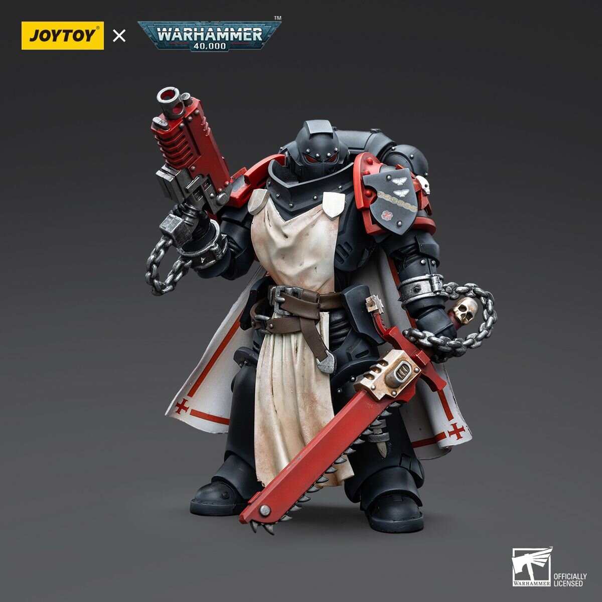 Подвижная фигурка JOYTOY Warhammer 40K Black Templars Primaris Sword Brethren Harmund