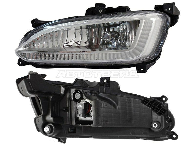 Противотуманная фара SAT, для Hyundai Santa Fe, передняя, левая, без ДХО