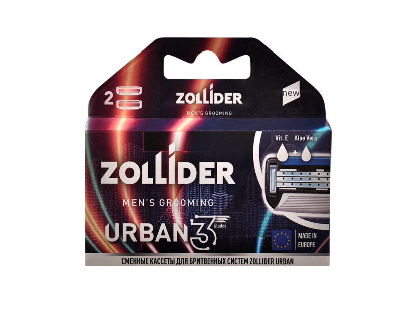 Сменные кассеты Zollider URBAN 3 blades, 3 лезвия, 2 шт