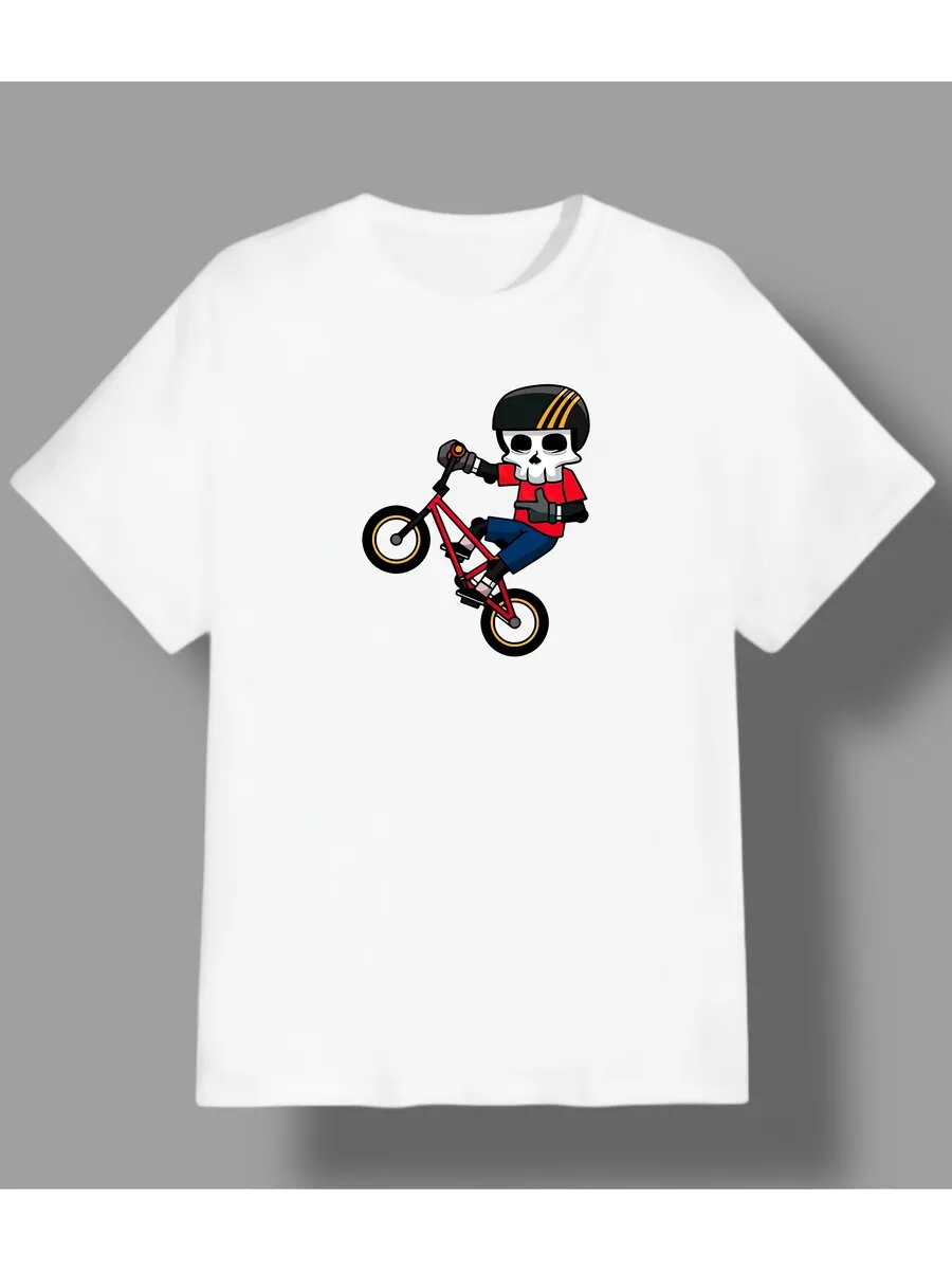 Футболка Zerosell скелет на bmx