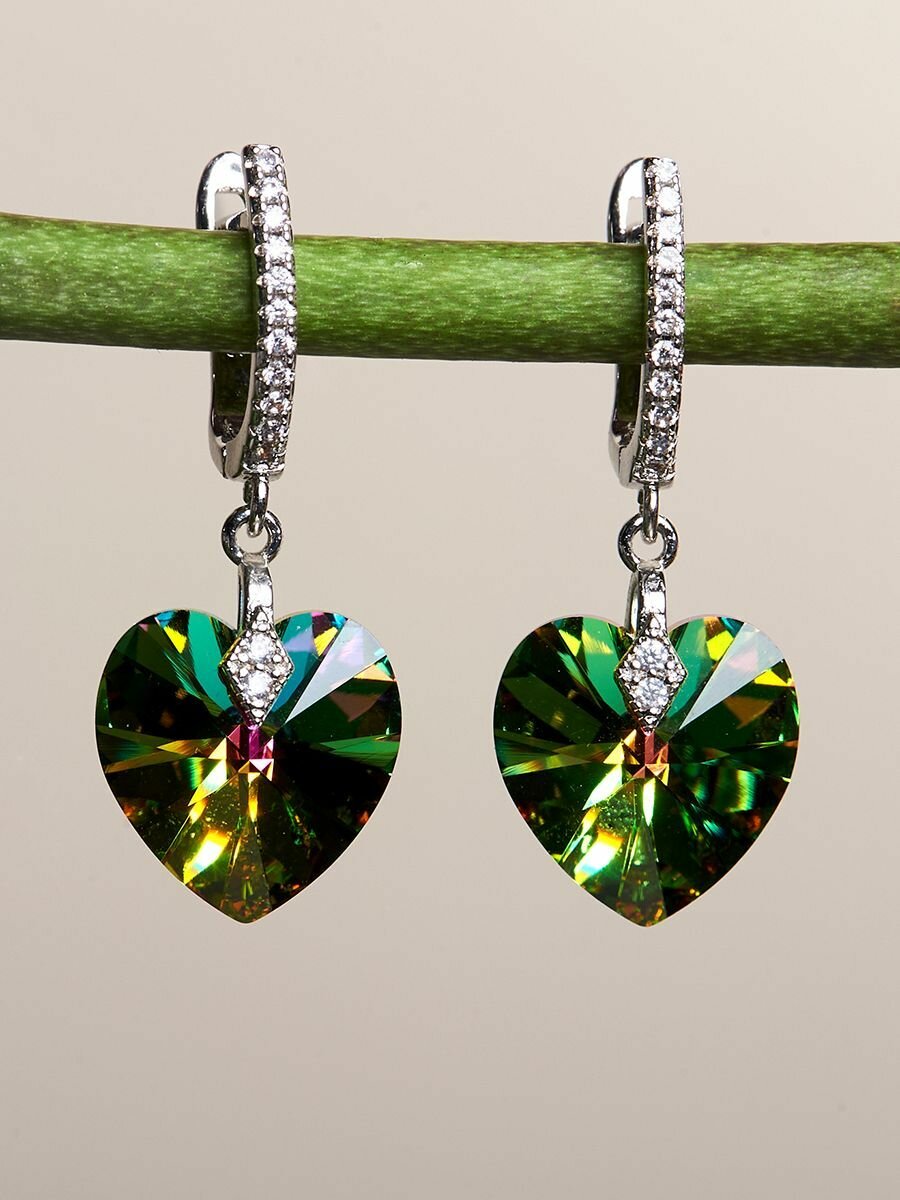 Серьги, стекло, кристаллы Swarovski, кристалл