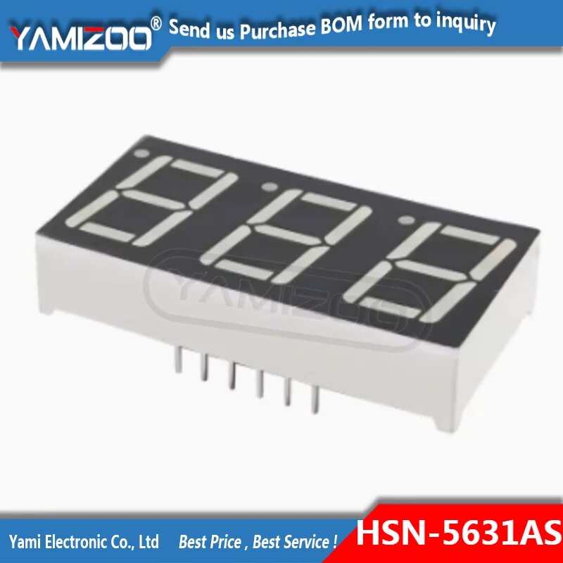 5 шт. Красный 3-битный цифровой светодиодный дисплей HSN-5631AS