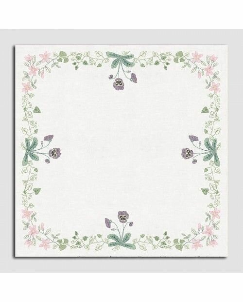 Набор для вышивания Le Bonheur Des Dames Скатерть, Fleur-Pt, Цветы, 90х90 см (ND. BD.6116)
