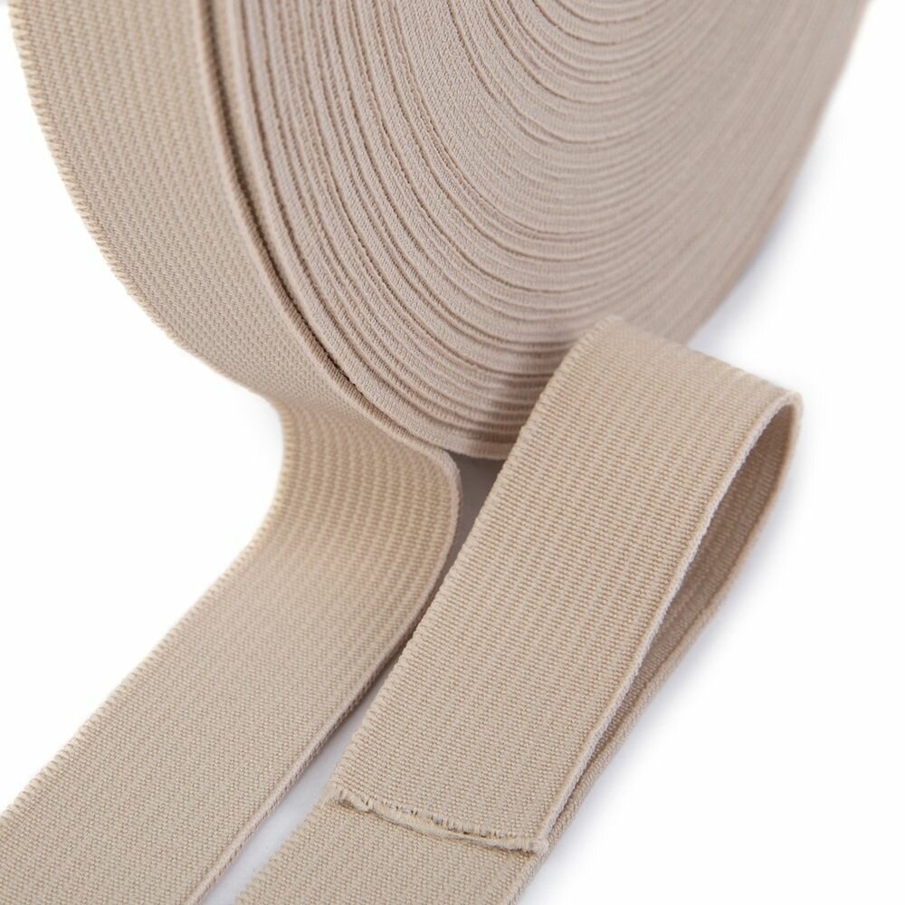 Лента эластичная КНР 20 мм, +- 1 мм, (3822Ч ) 20 м, 443068/светло-бежевый (8с677 Ч цв.)