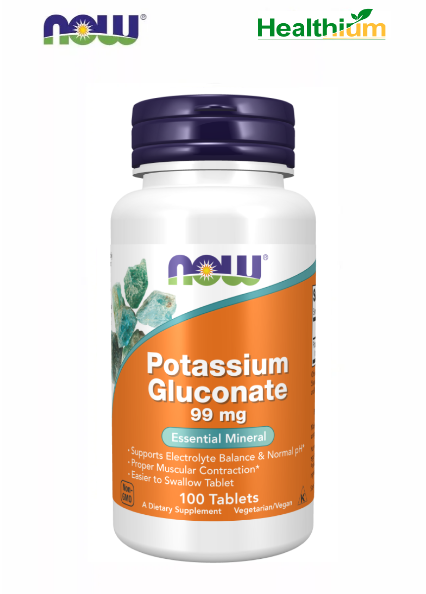 NOW Potassium Gluconate 99мг 100 таблеток Нау Калий Глюконат, калий витамины