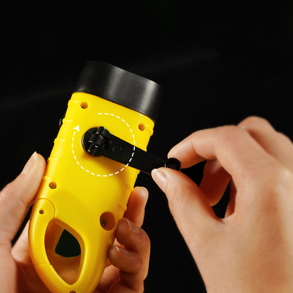 Ручной кривошипный перезаряжаемый фонарик, светодиодный, динамо-факел, с зажимом, для кемпинга, альпинизма.