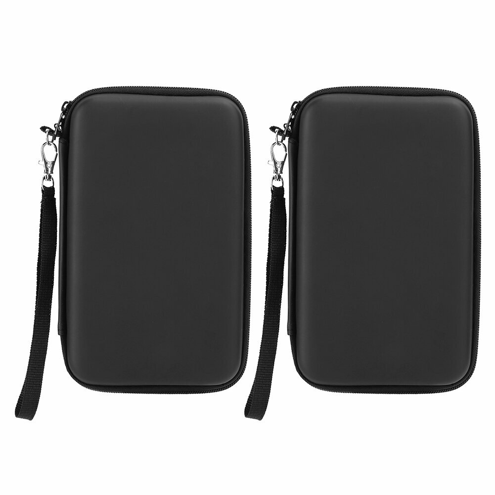 2Pcs Portable Storage Bag Carry Case EVA Protective Hard Bag for NDSILL/Nintendo 3DSXLBlack