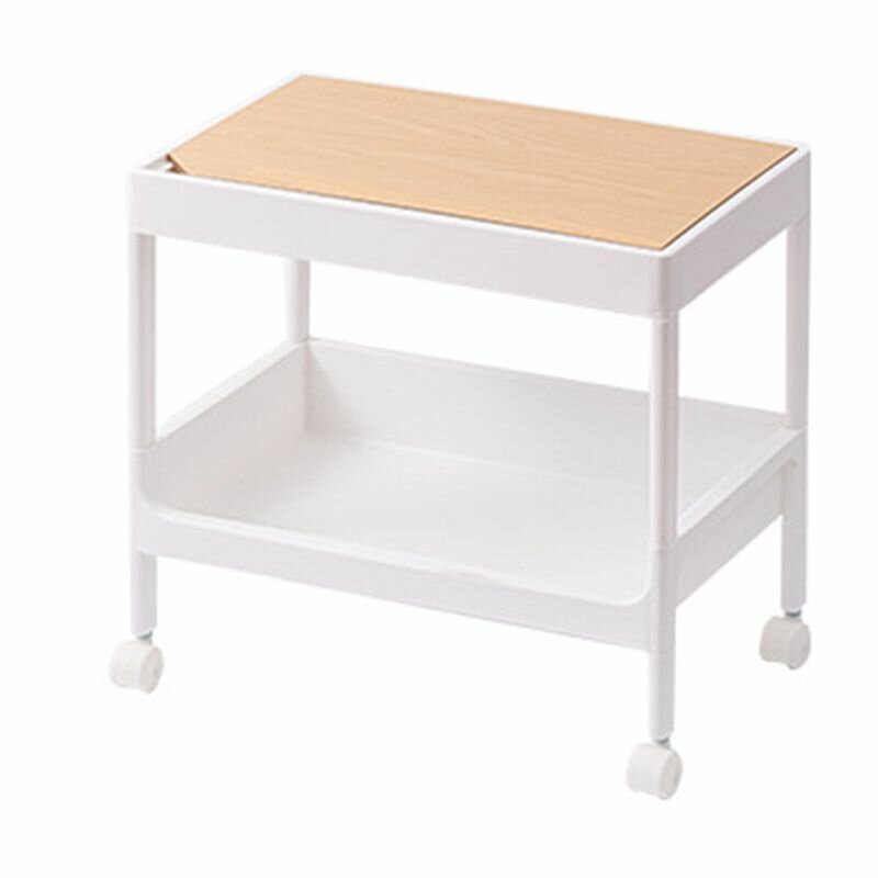 Двухъярусная мобильная тележка с крышкой и колесами, большая вместимость, экологически чистый ПП МДФ, прочная, экономит место