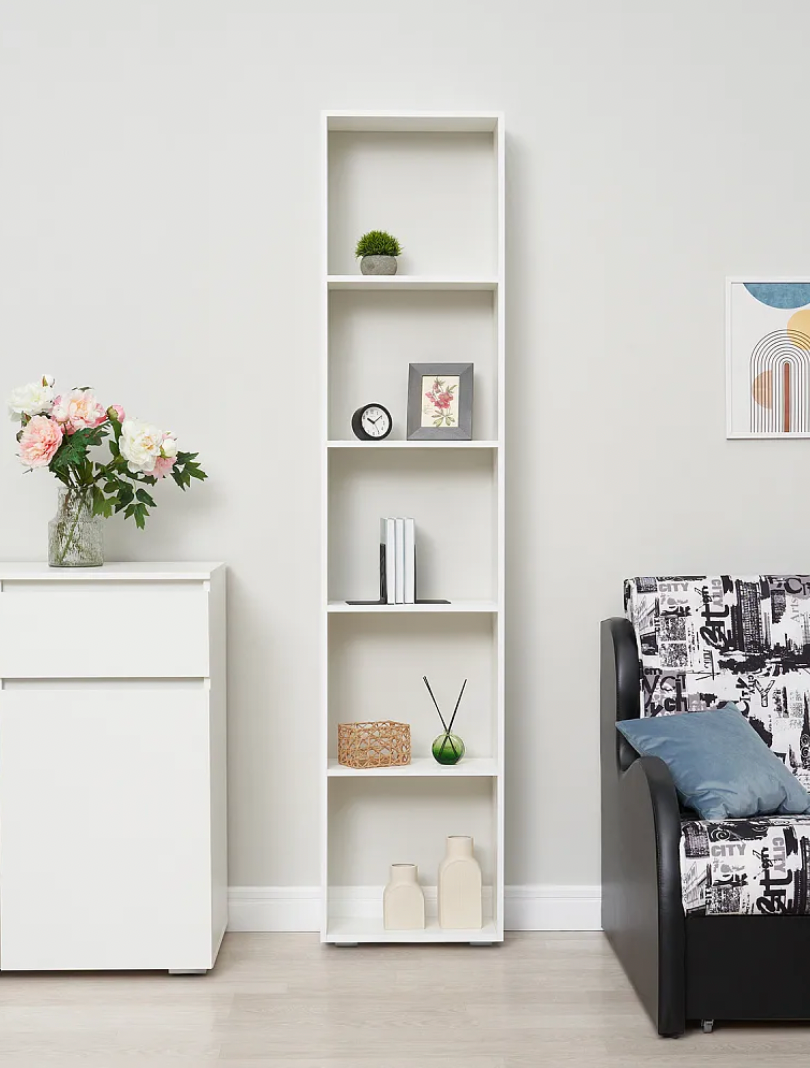 Хелен СТЛ 01 Стеллаж открытый (0,200х2,100х0,460), белый/белый