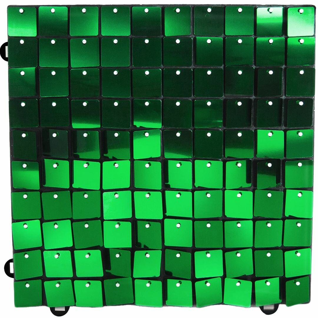 Панель декоративная Волна веселья Пайетки, 30х30 см цвет зеленый Металлик