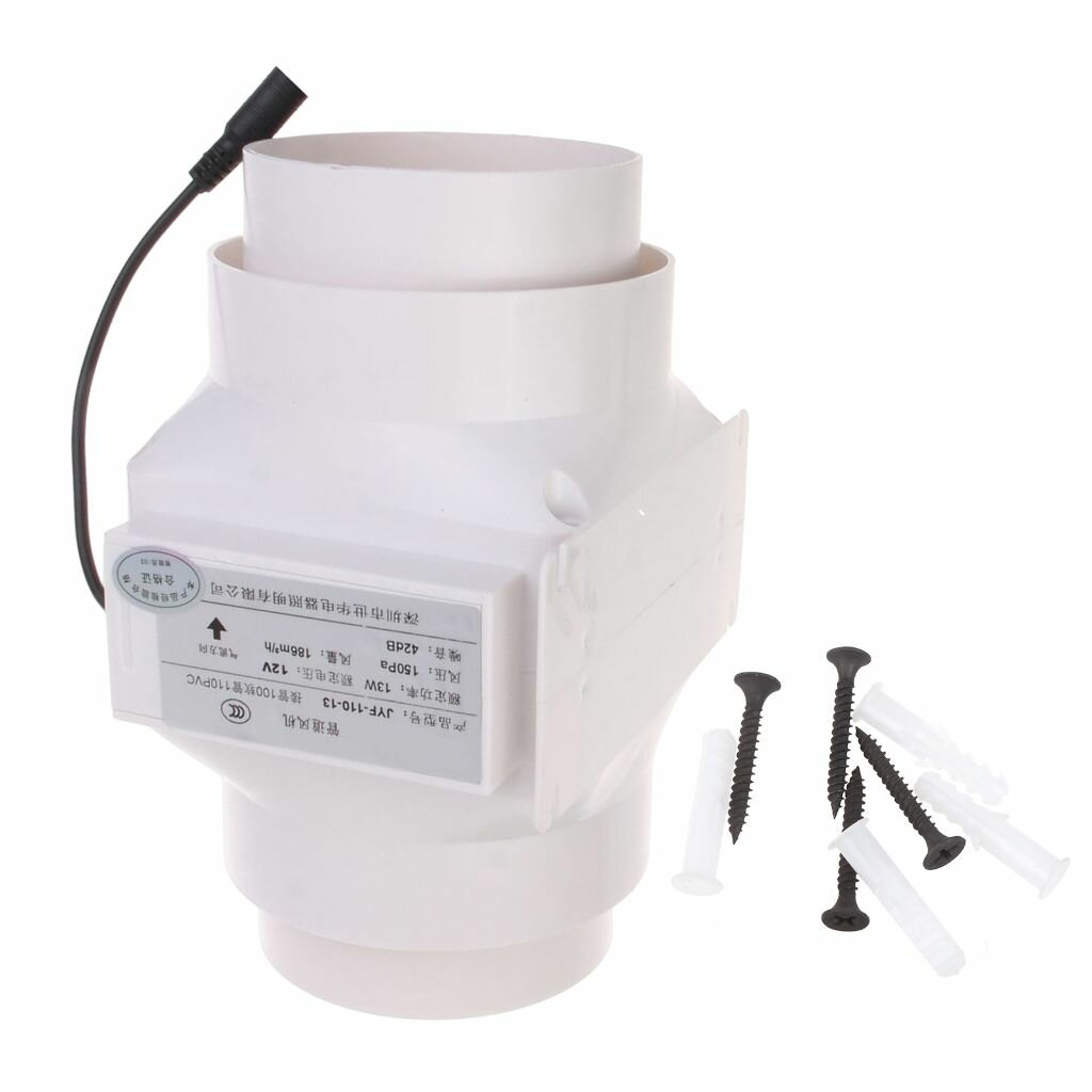 12 В 4-дюймовый встроенный канальный вентилятор для вентиляции ванной комнаты и кухни