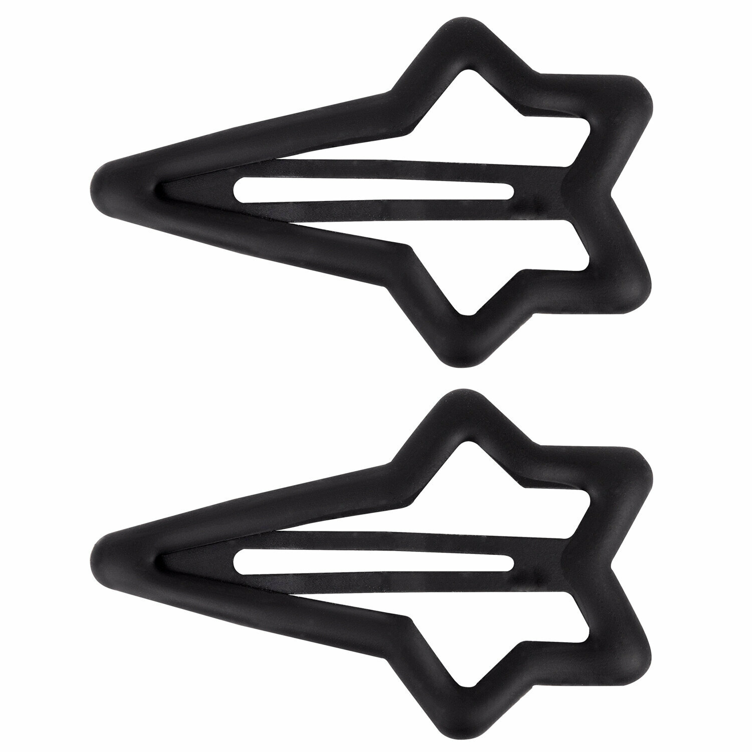 Заколки для волос набор 2 шт, 5,5 см, клик-клак, soft touch, чёрный, MONTE VITA, 457081