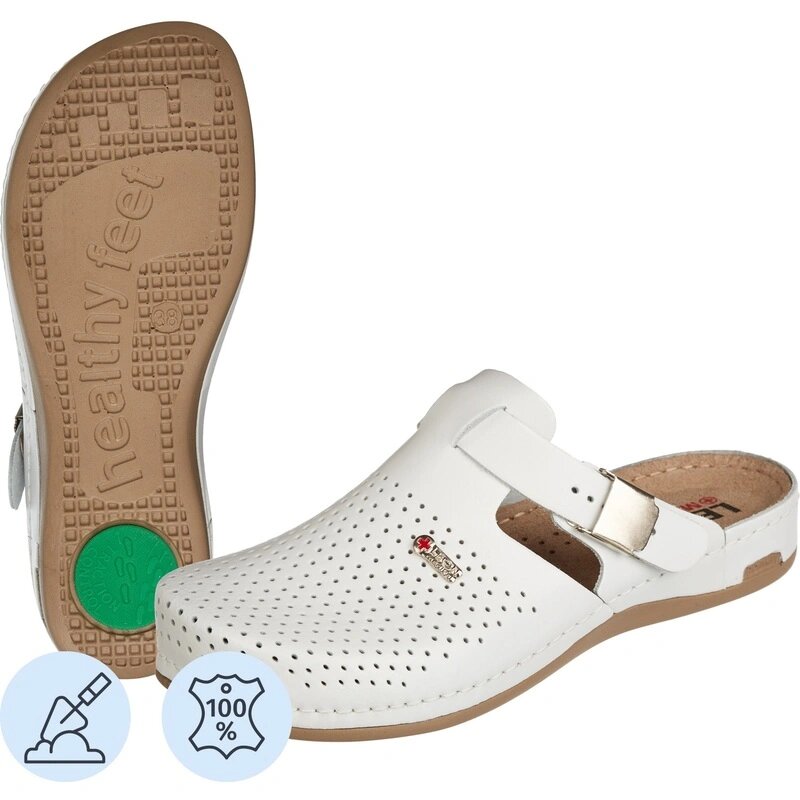 Сабо Leon белые (мод. MED950), р. 41