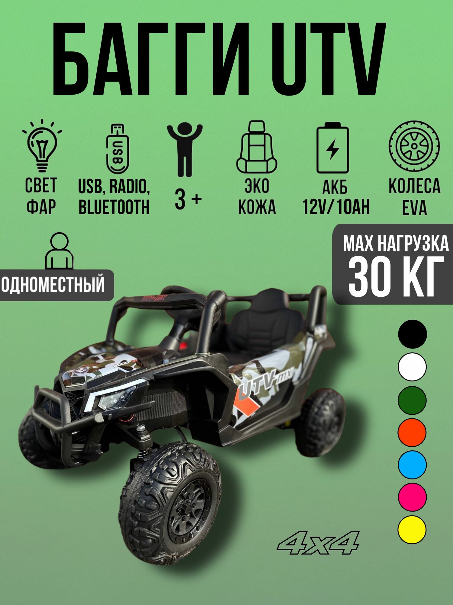 Багги XMX631, полный привод, колеса EVA, пульт Д/у