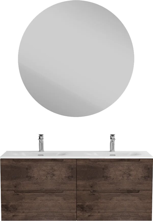 Мебель для ванной комнаты BelBagno Etna 120 для двоих, rovere moro, раковина BB-8099-120-2