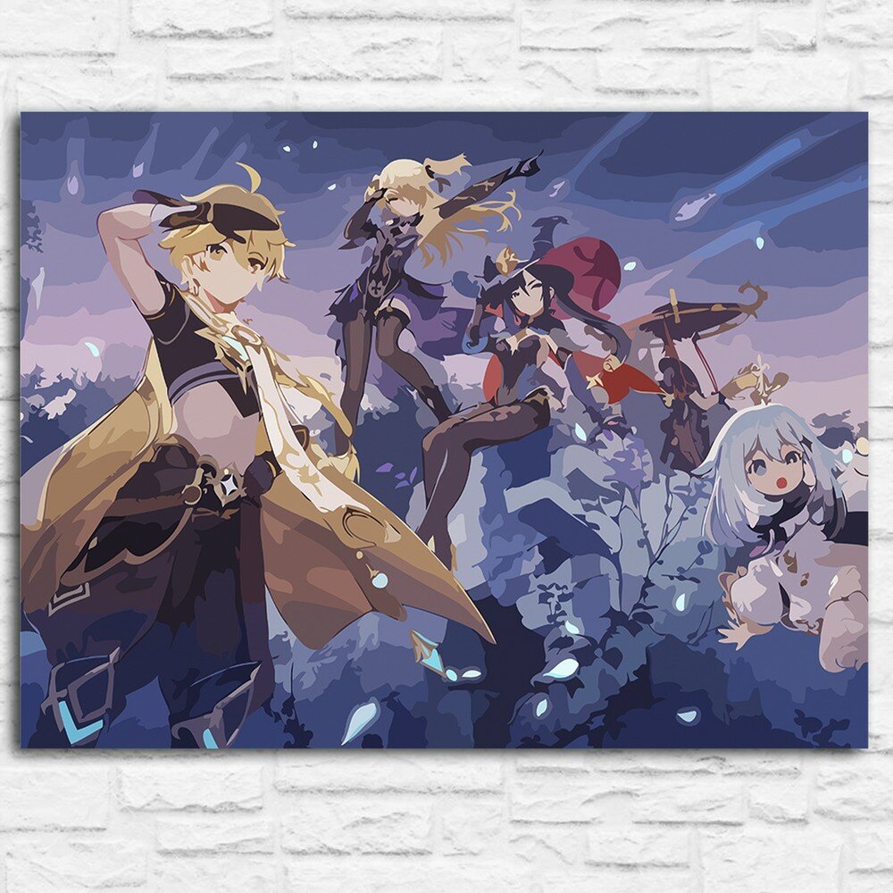 Картина по номерам на холсте игра Genshin Impact (Геншин, PS, PC, XBOX, SWITCH) - 15831 30x40 Г