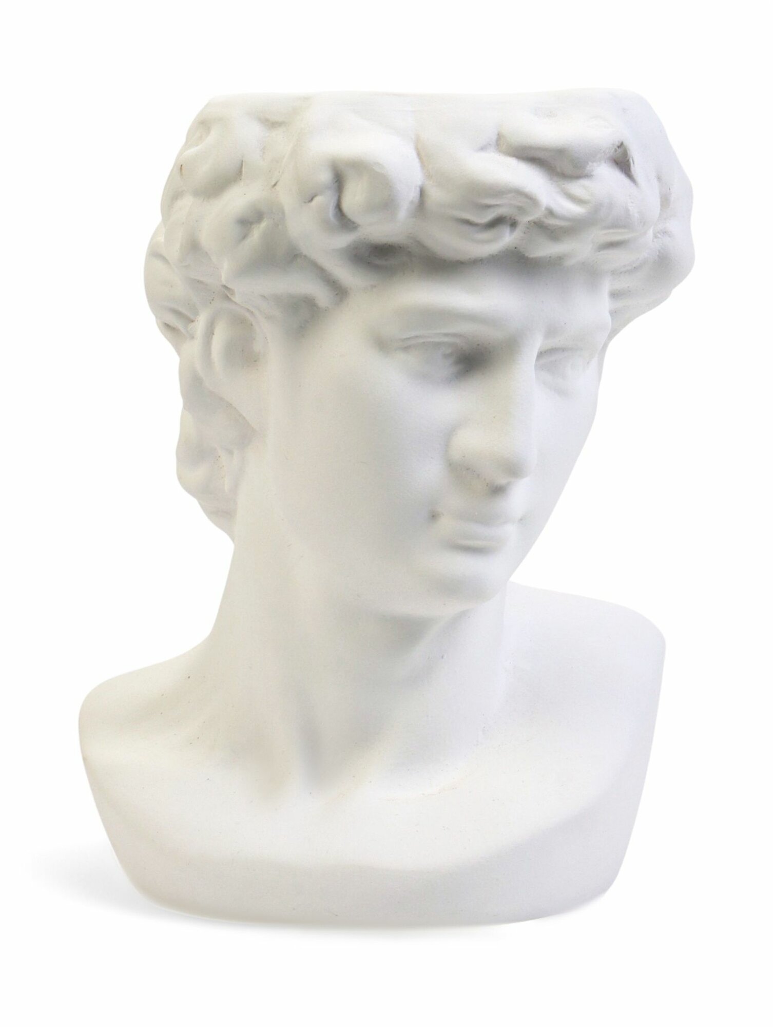 Кашпо - ваза "Голова Давида" белое, 22 х 16 х 14 см