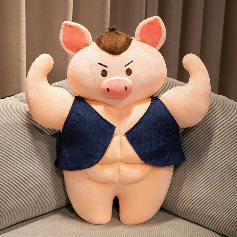 Soft short plush pig stuffed animal with comical expressions great for gifts and relaxation