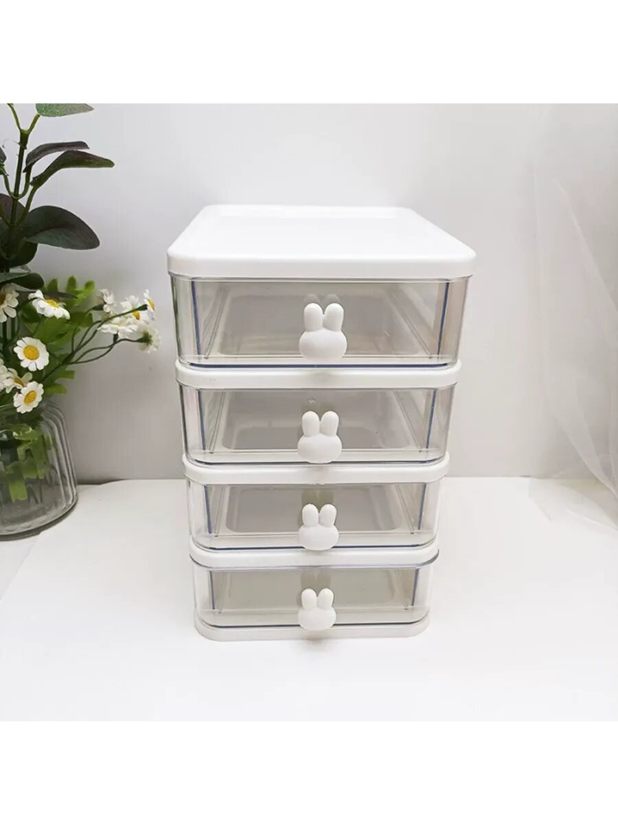 Акриловый органайзер-розовый 4-ярусный ящик, для мелочей