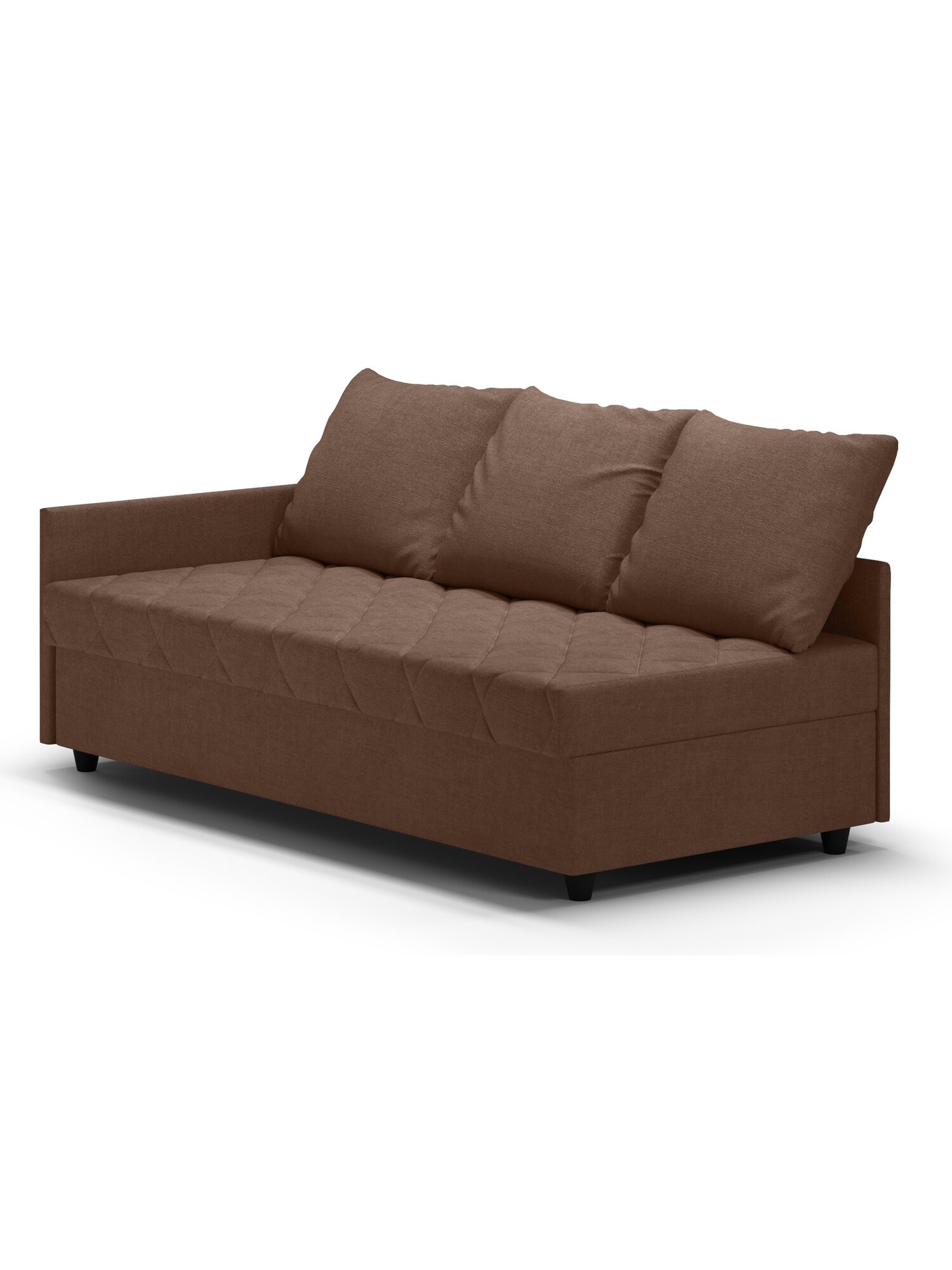 Кушетка WESTENY "ART-312 левая" 195x94x62, 90x190, 1 место, микровелюр коричневый