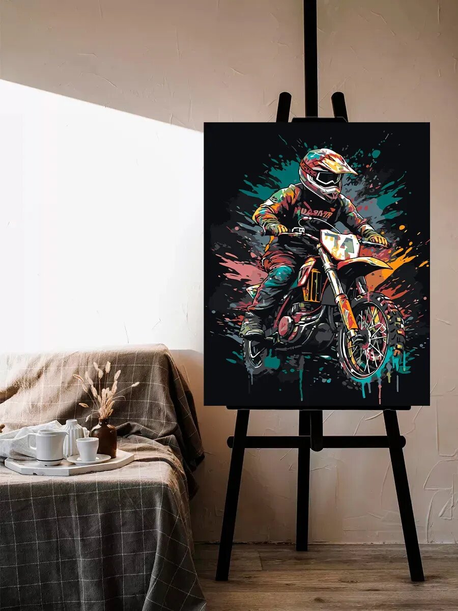 Картина по номерам Мотоцикл Питбайк Мотокросс Motocross