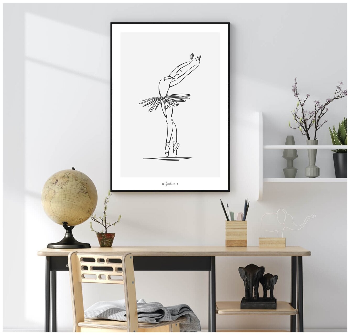 Постер "Балерина" 40x50 без рамки на стену для интерьера