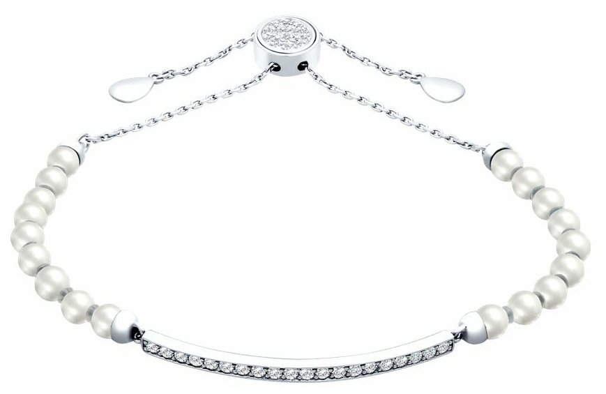 Браслет, серебро, 925 проба, жемчуг