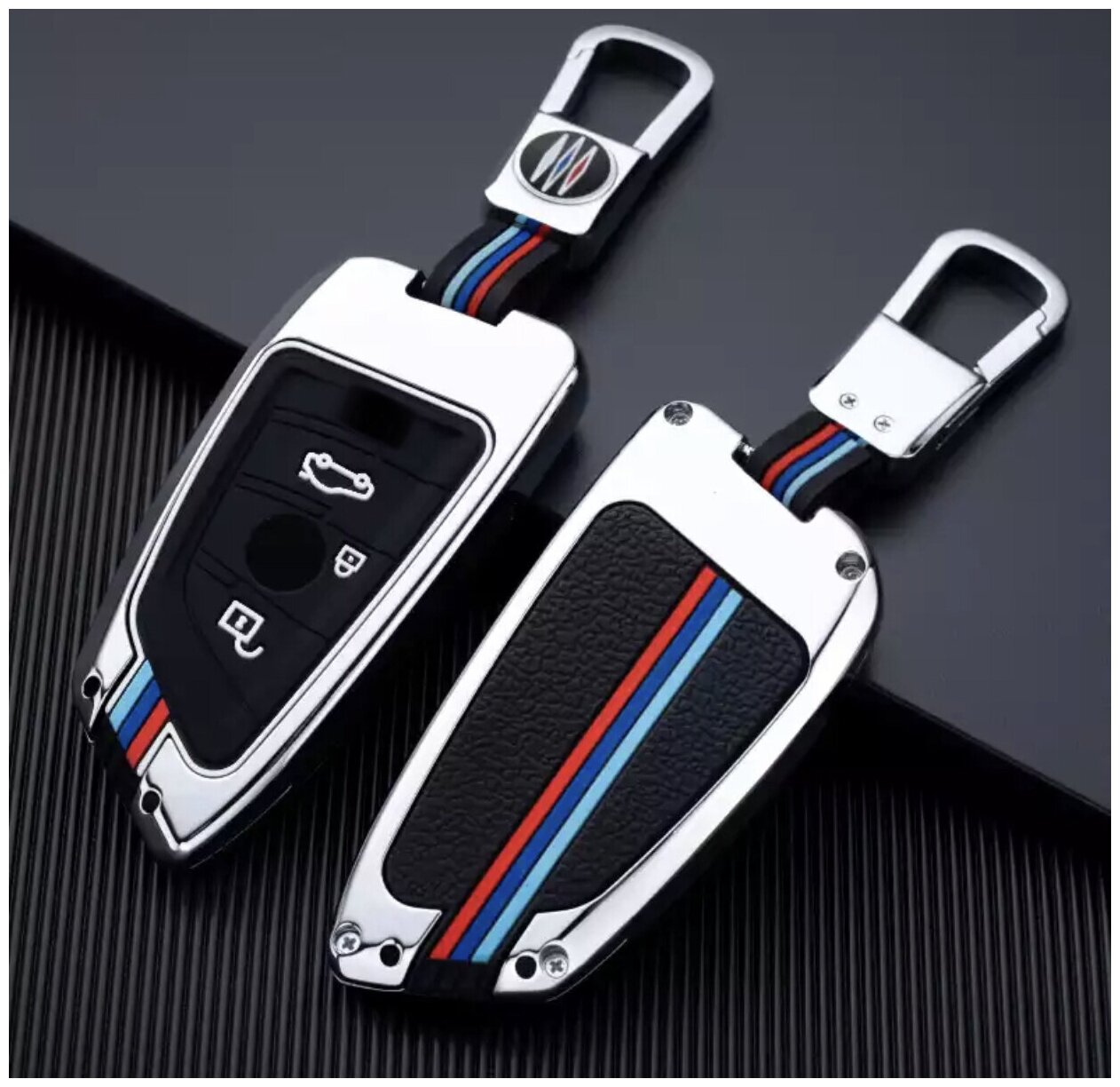 Чехол для ключа автомобиля BMW / БМВ G серии 3 кнопки silver