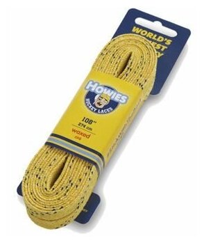 Шнурки хоккейные Howies профессиональные с пропиткой жёлтые (96"/244) (NS)
