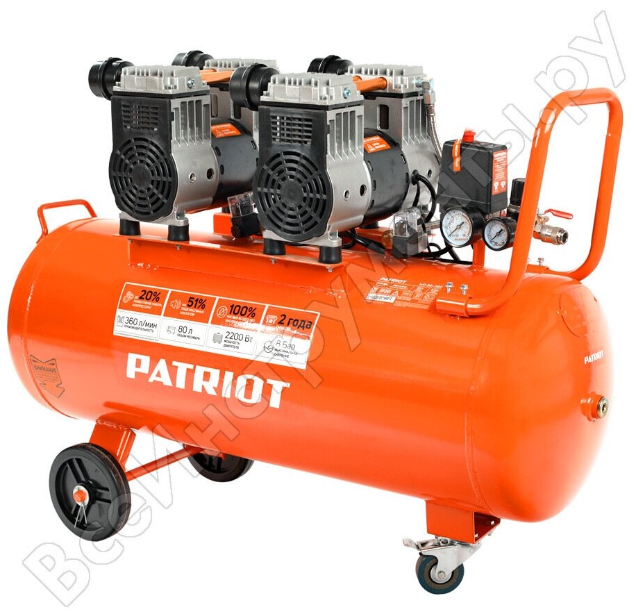 Поршневой безмасляный компрессор PATRIOT WO 80-360 525301930