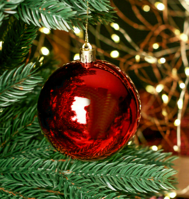 Набор шаров 10 см (6 шт, глянец), цвет красный