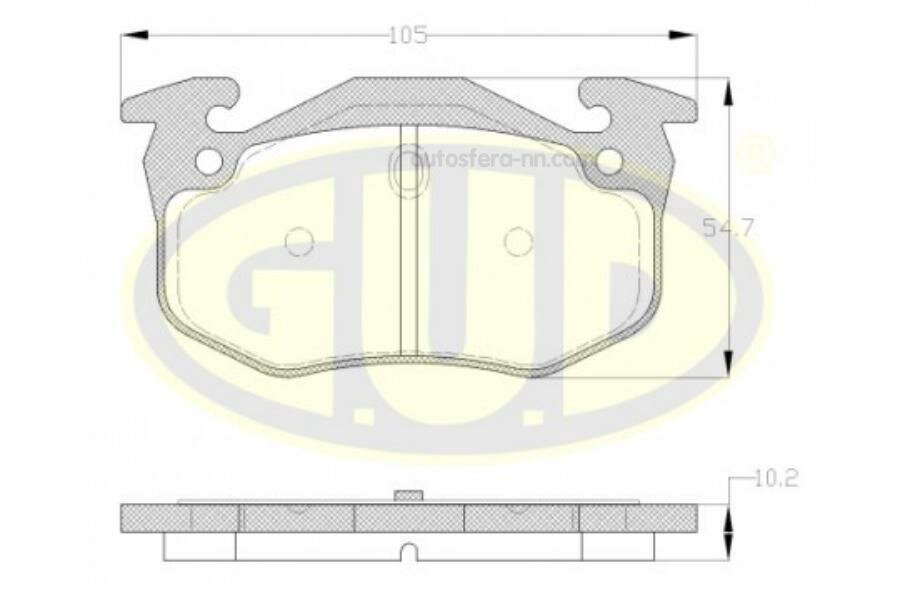 GUD GBP014450 Колодки зад pgt 306 1.8i-2.0i/2.0hdi 93-00