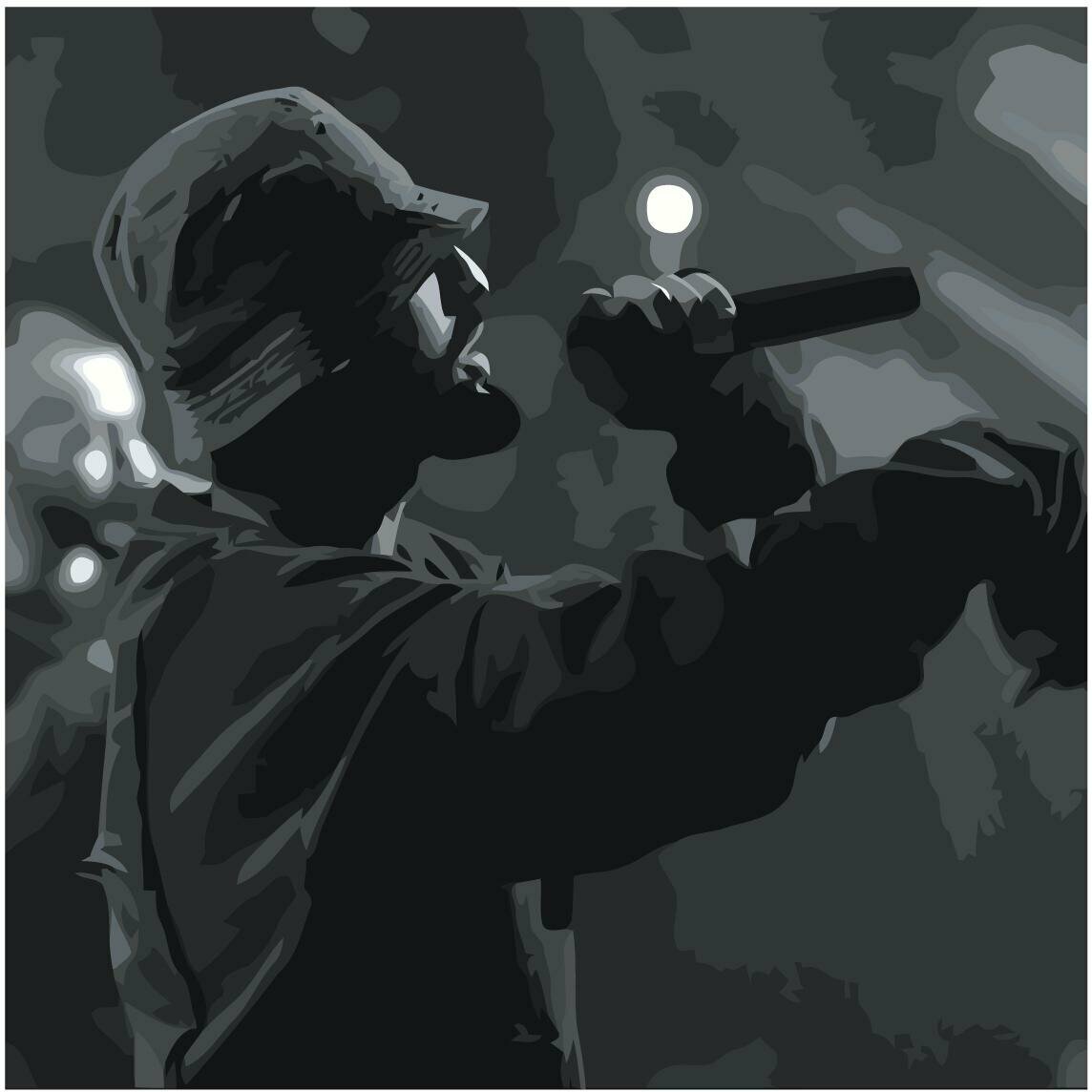 Мияги на концерте Раскраска картина по номерам на холсте 40х40