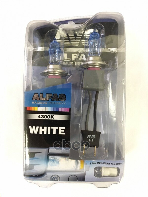 К-т ламп! 2+2шт газонаполненных ALFAS Maximum Intensity 4300К H7 24V 85W + W5W AVS арт. A07238S