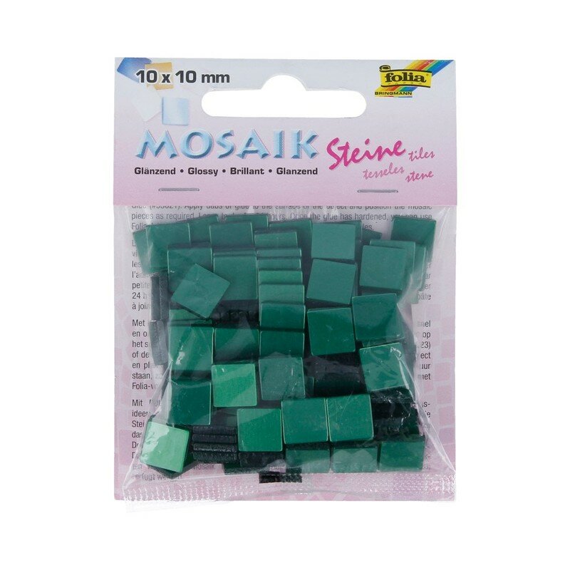 Folia Мозаика глянцевая 10х10 мм, 190 шт, оттенки зелёного, код 59258, отделка