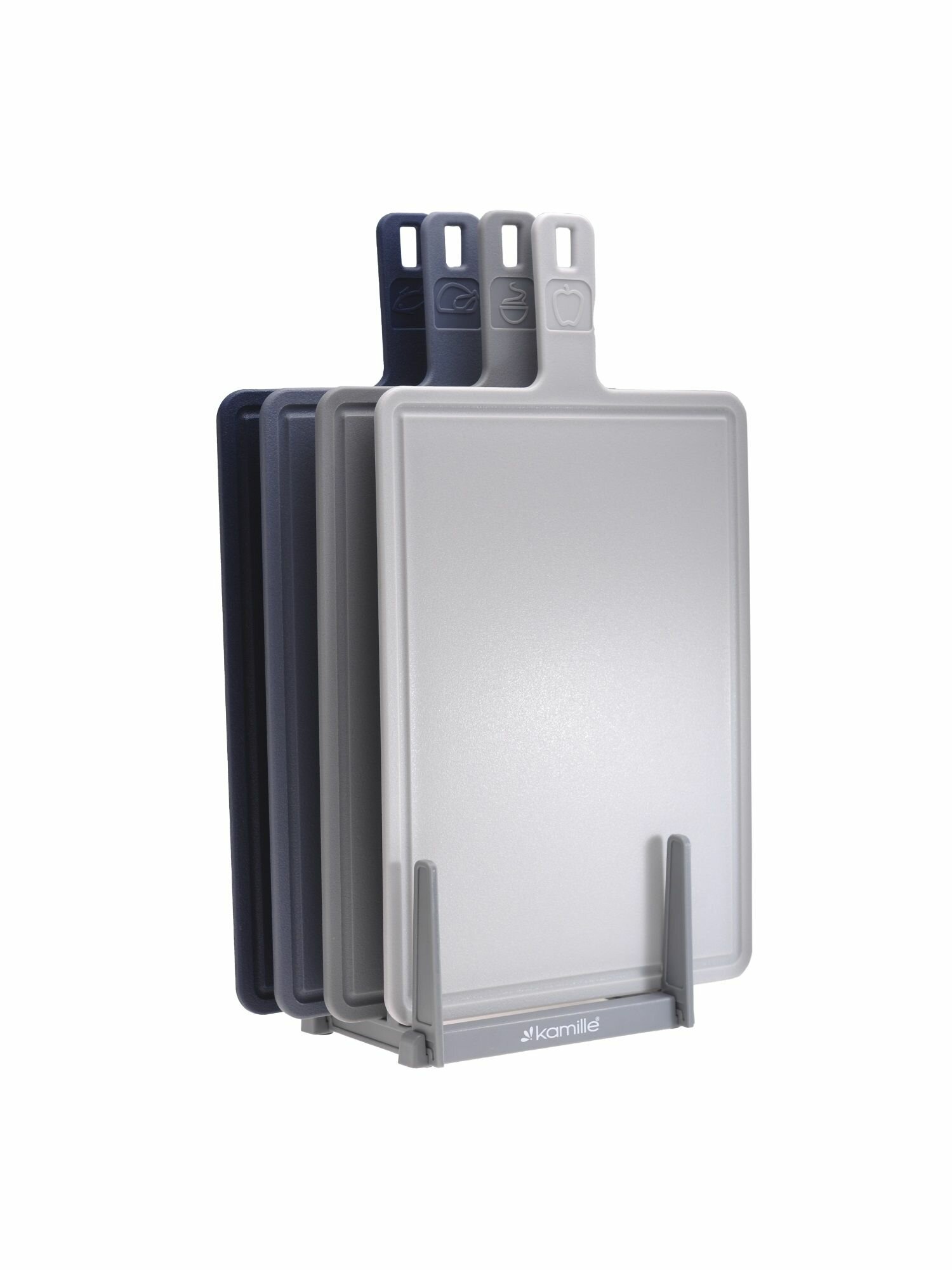 Набор разделочных досок на подставке 38.5х22 см, 4 шт Kamille.