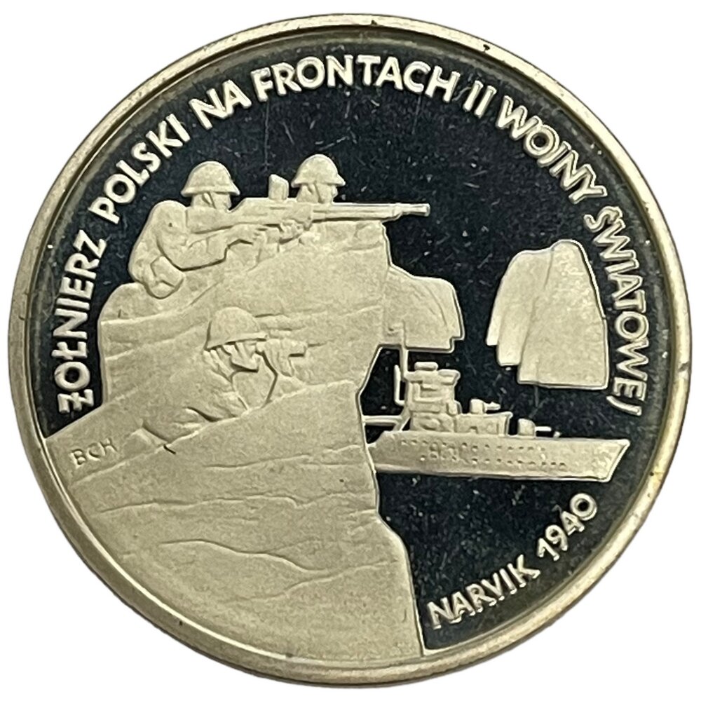 Польша 100000 злотых 1991 г. (Поляки на фронтах ВМВ - Битва при Нарвике) (Proof)