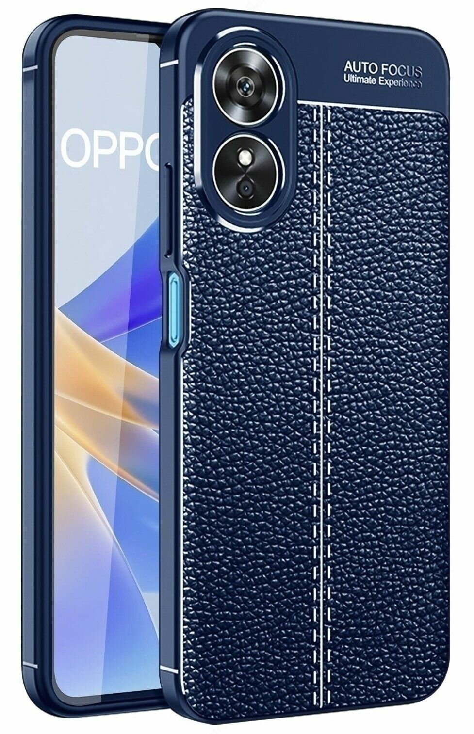 Чехол на Oppo A17 / Oppo A17k силиконовый под кожу синий