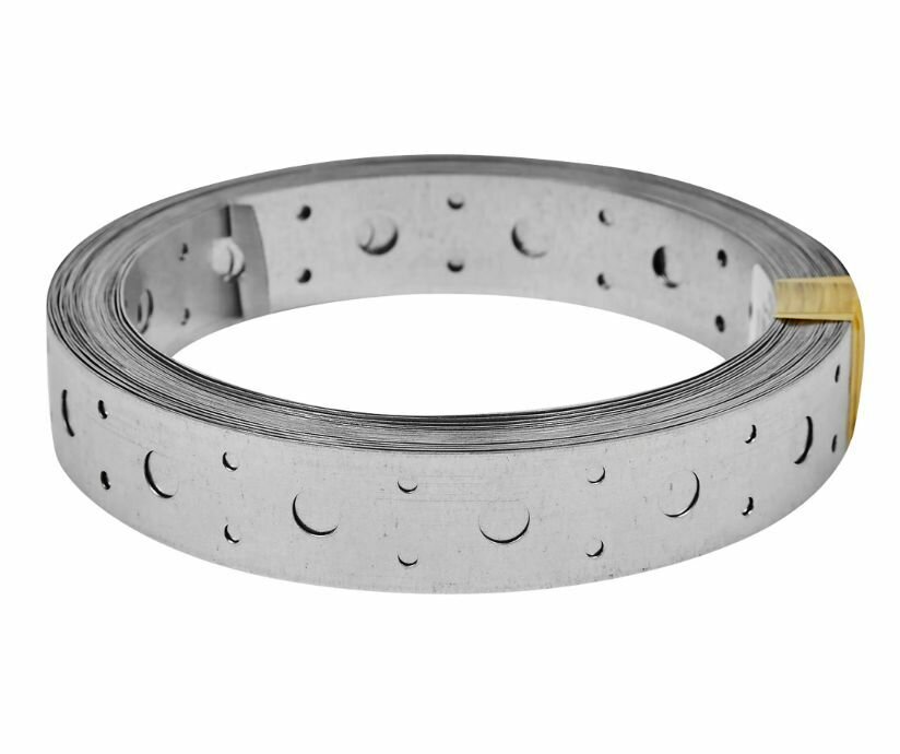 Перфорированная лента прямая LP 25x0.5 5 м оцинкованная сталь цвет серебро