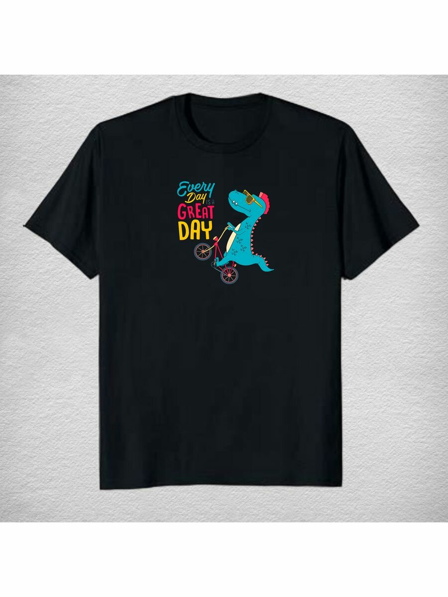 Футболка динозавр на велосипеде