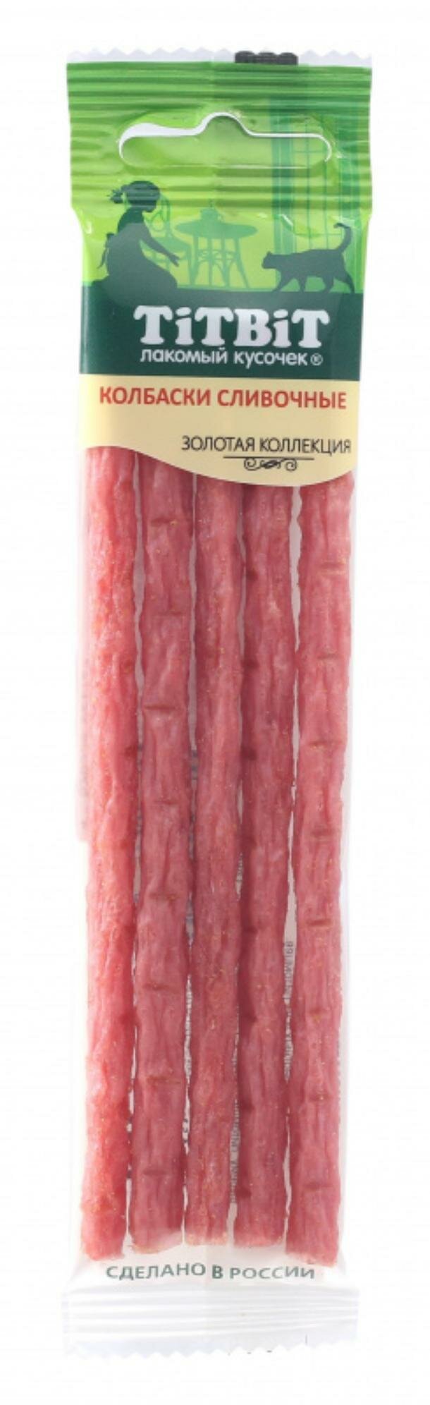 Лакомства TitBit Золотая коллекция для кошек Колбаски Сливочные 20г