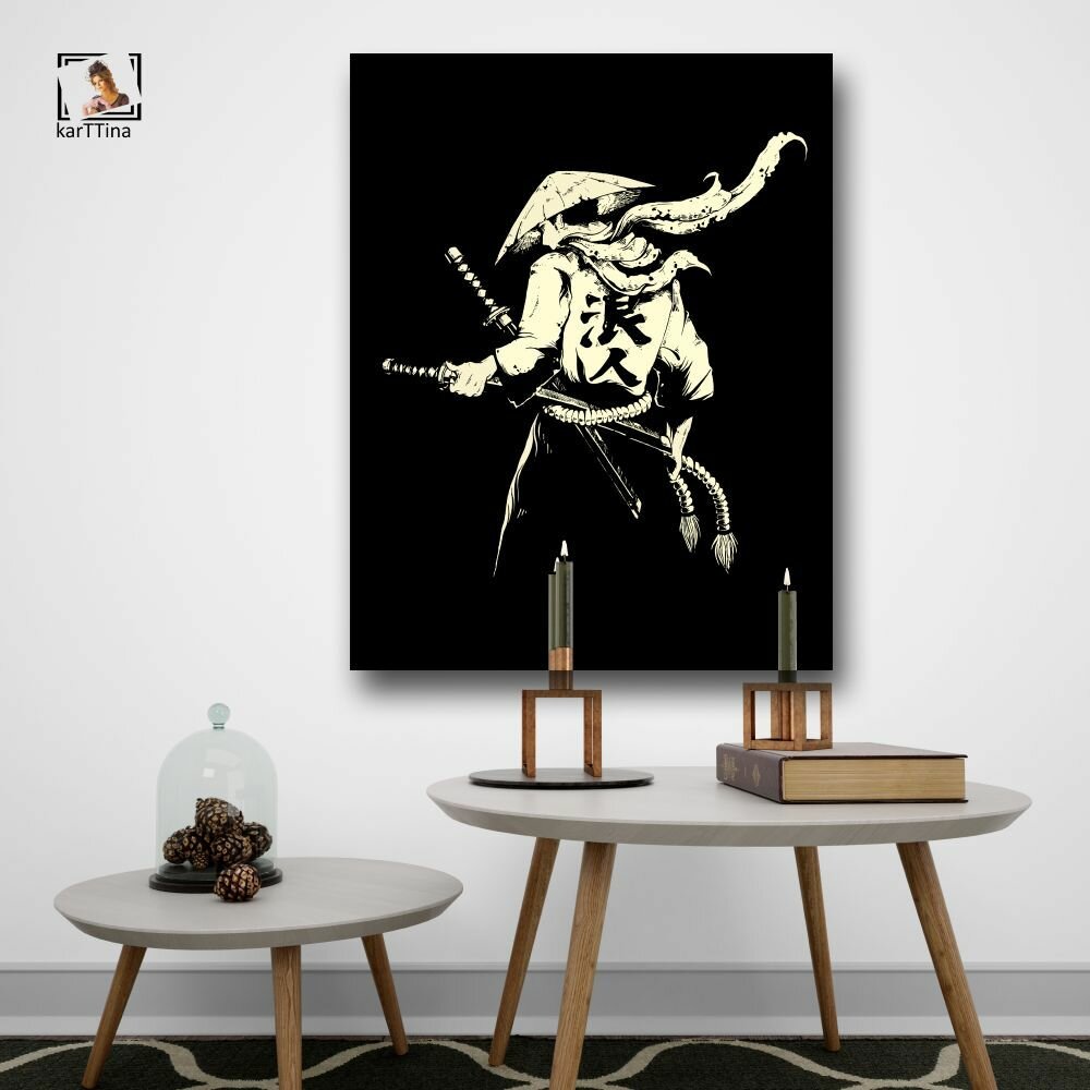 "Самурай с мечами" 50х70 1 шт.