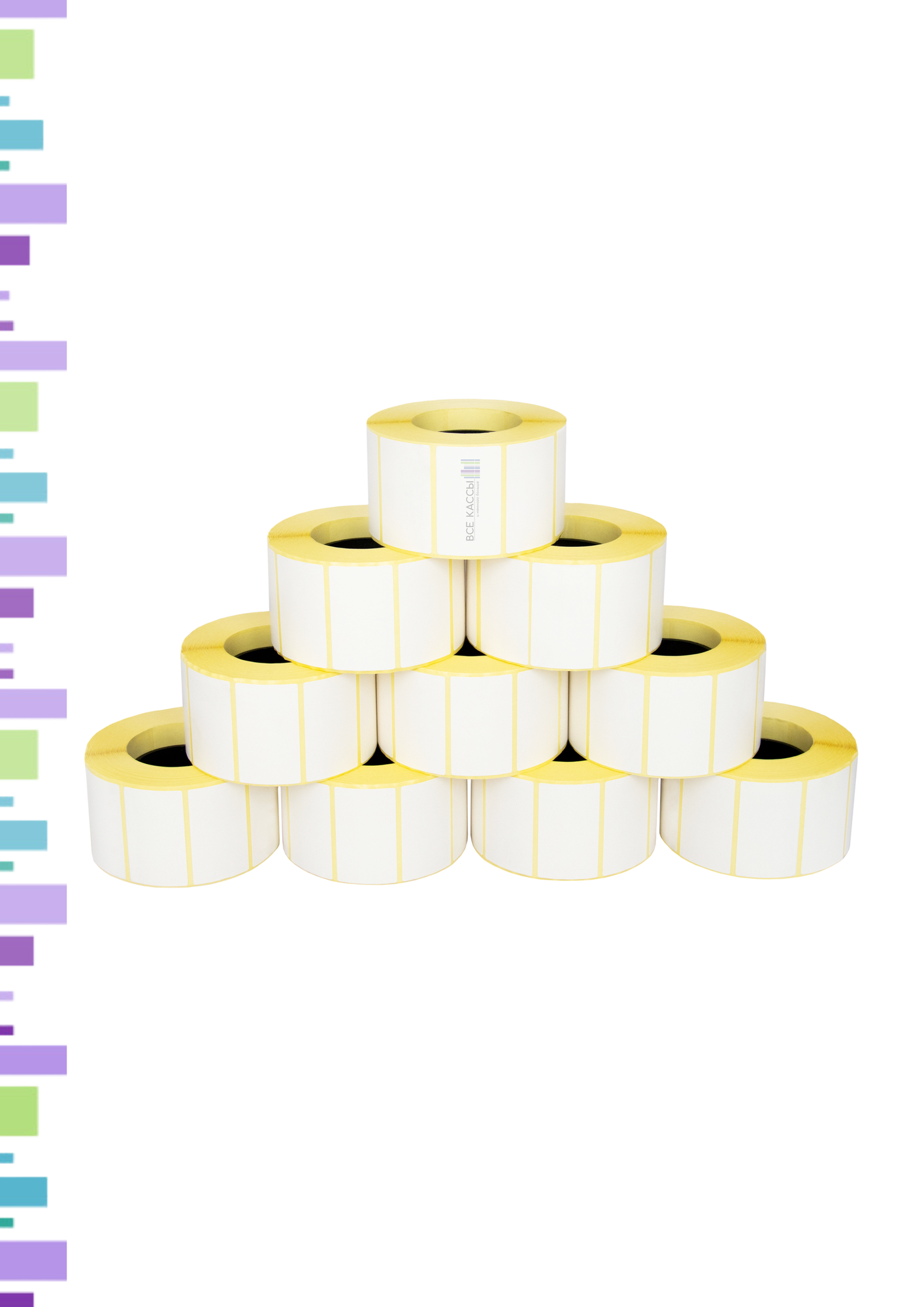 Термотрансферная этикетка полуглянец 43х25, 10 роликов (1000 шт в ролике) втулка 40 мм упаковка
