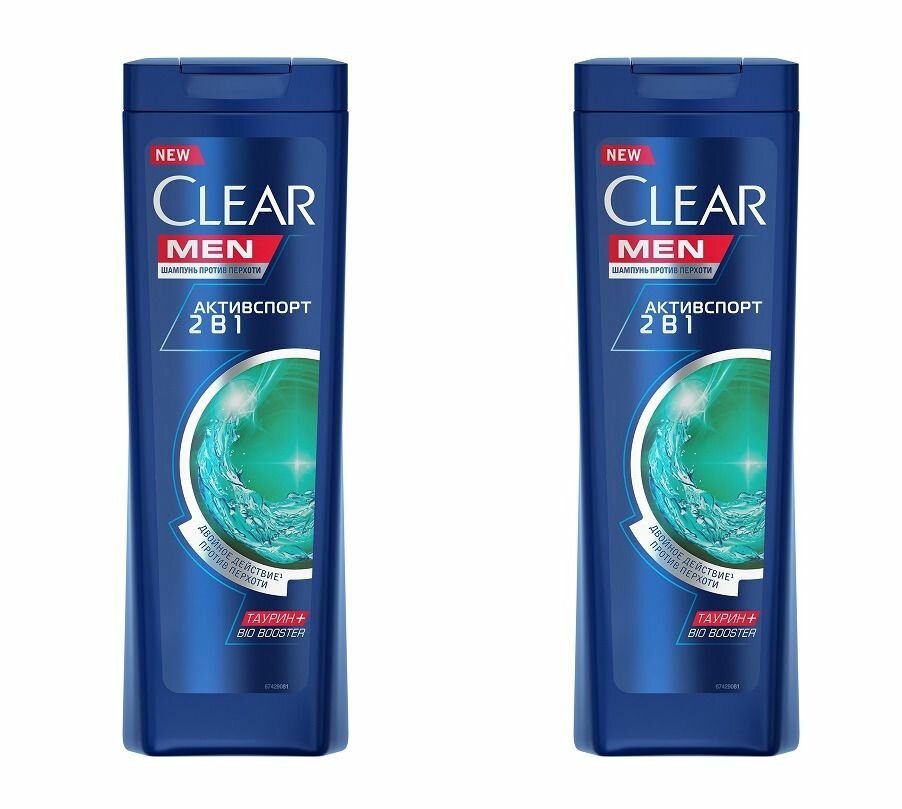 Clear Шампунь для волос Carat Активспорт 2в1, мужской, 400 мл, 2 шт.