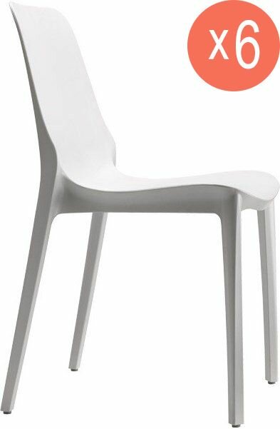 Комплект из 6 обеденных стульев для кухни Scab Design Ginevra, цвет лён