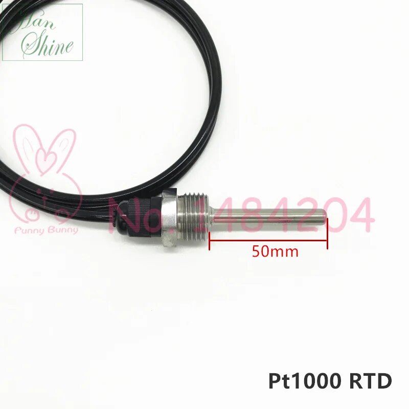 Датчик температуры Han Shine Pt1000/Pt100 BSP G1/2", длина 20/50/100/150 мм Pt1000 50mm probe